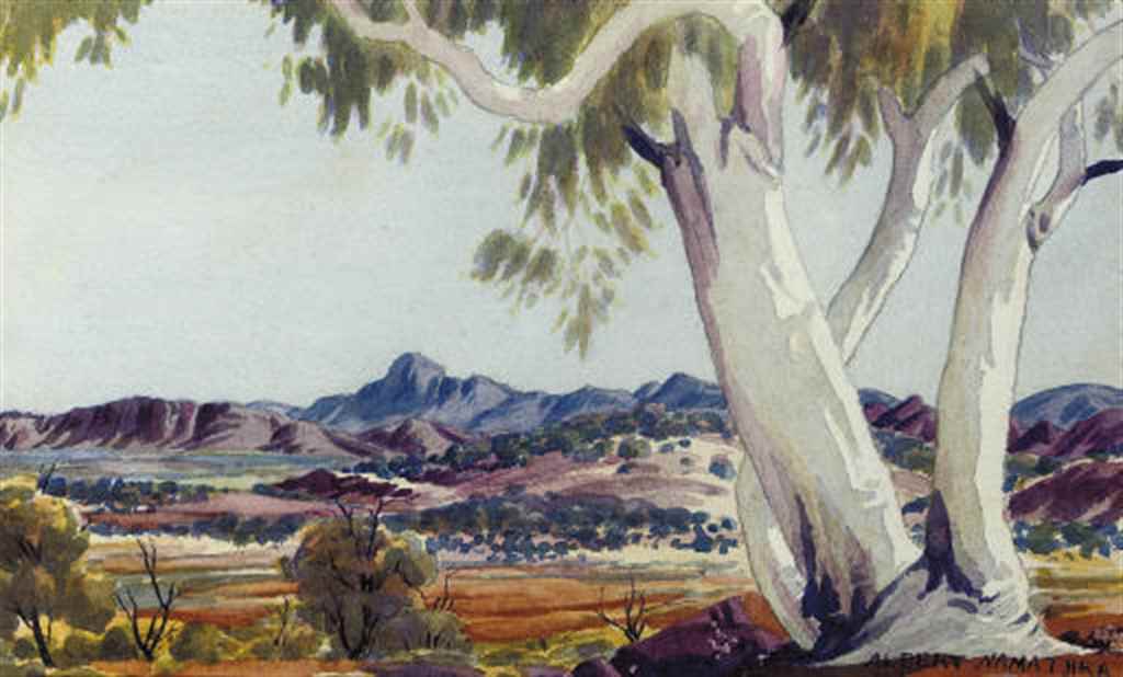 Albert Namatjira (1902-1959) , Central Australian landscape | Christie's Albert Namatjira (1902-1959) , Central Australian landscape | Christie's