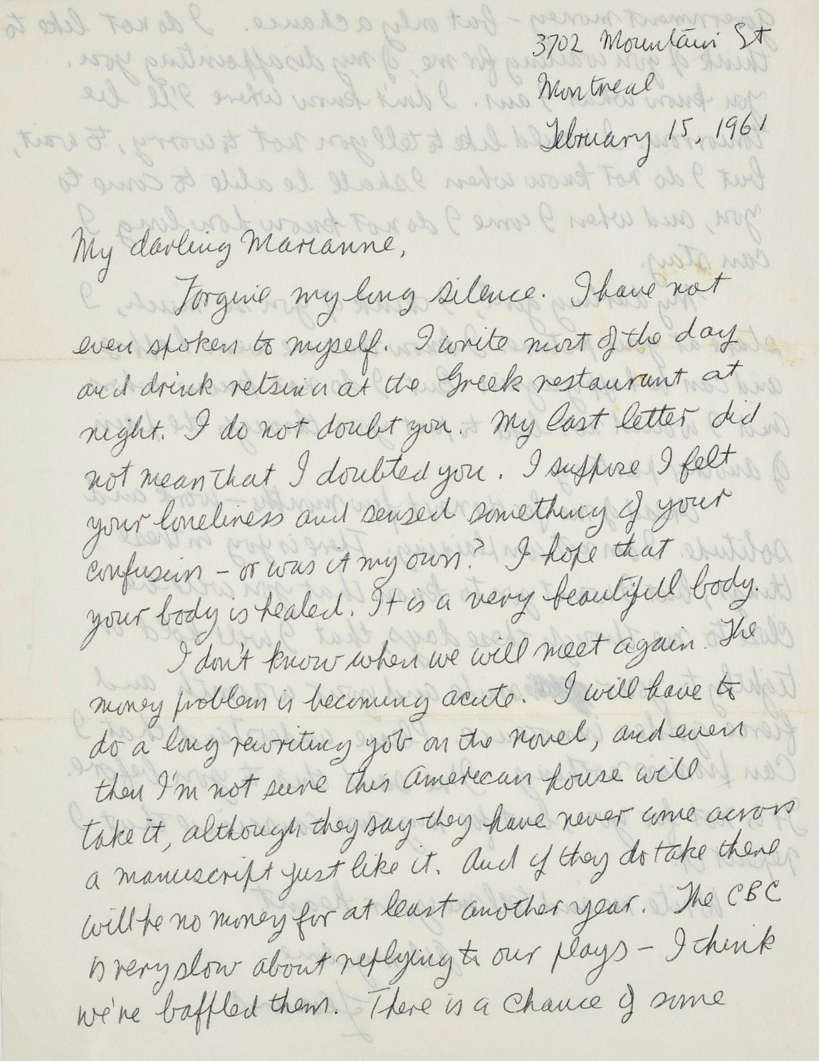 ‘Write me and tell me your heart’ — Leonard Cohen’s letters to Marianne ...