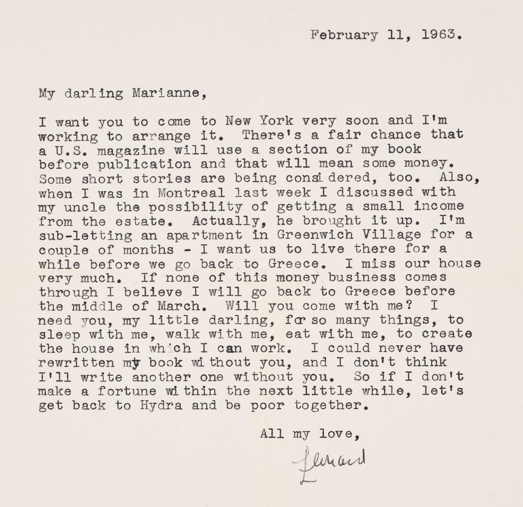 ‘Write me and tell me your heart’ — Leonard Cohen’s letters to Marianne ...