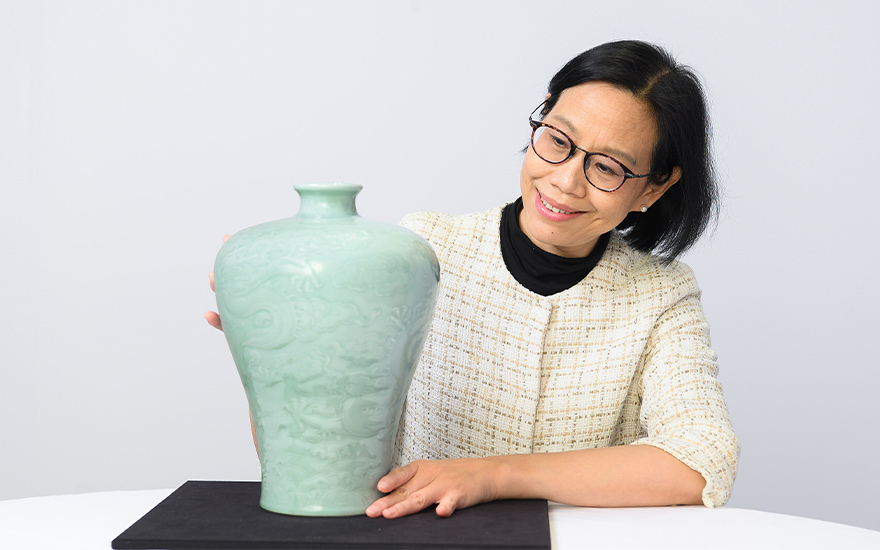 A Qianlong celadon-glazed Dragon vase: ‘There are no other known ...