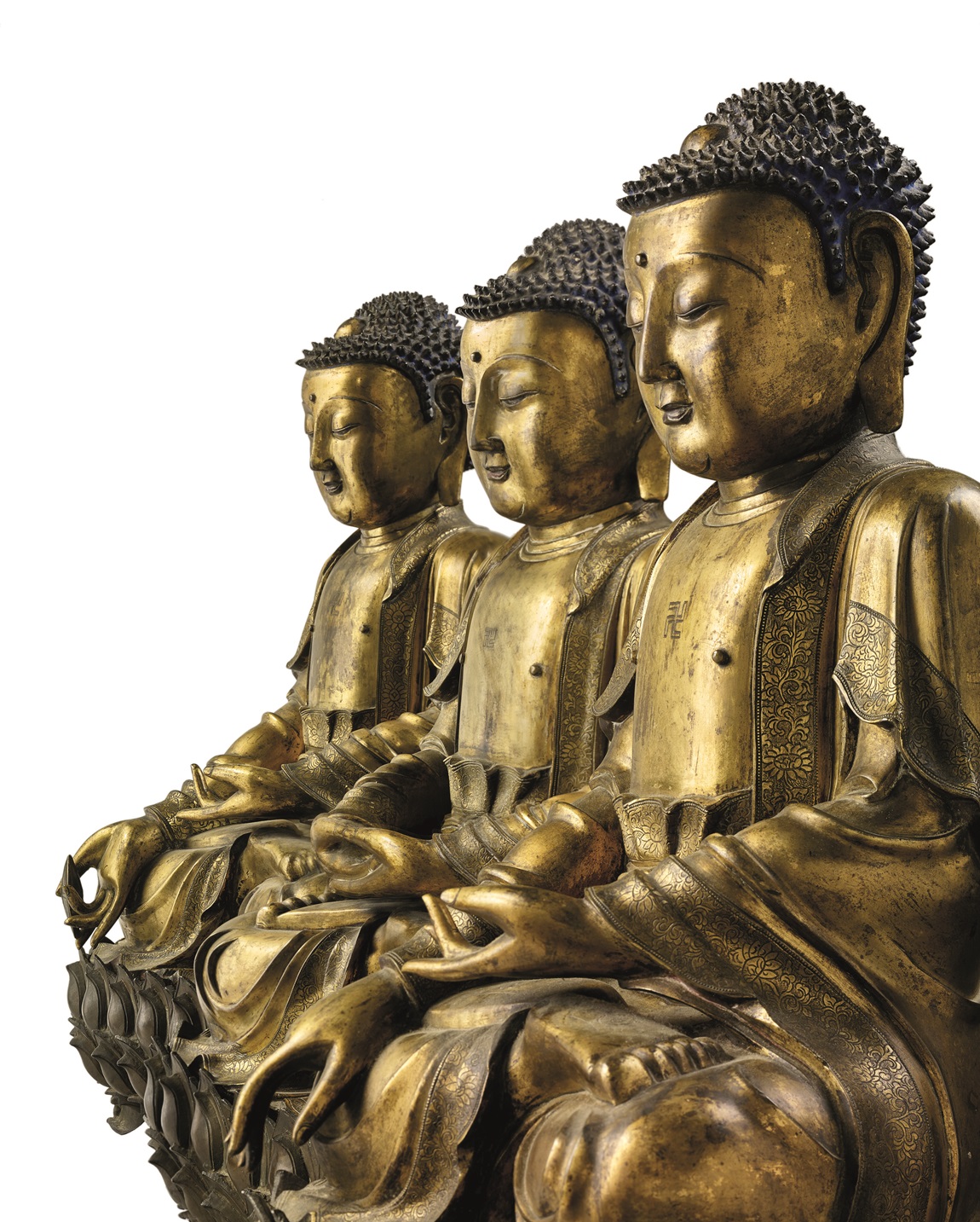 A trio of devotional statues of the Buddha: ‘This is the first time I ...