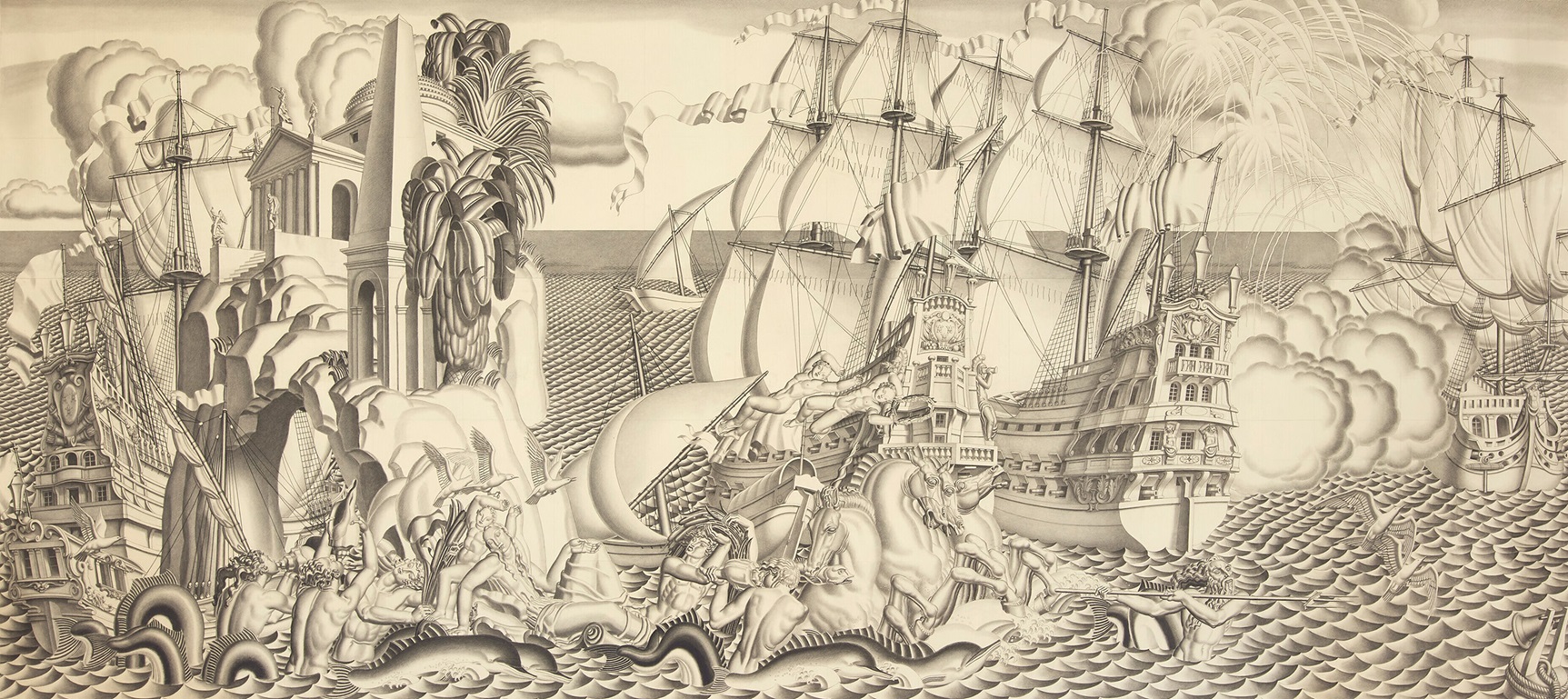 Designs by Jean Dupas for the luxury ocean liner SS Normandie