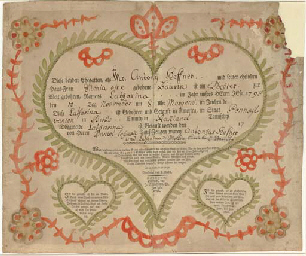 BERKS COUNTY, PENNSYLVANIA SCHOOL, CIRCA 1800 , A Birth Certificate ...