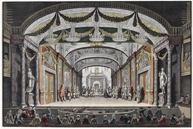 THEATER -- Collection of 10 prints of theatrical scenes, many of ...