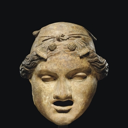 A GREEK TERRACOTTA THEATRE MASK , HELLENISTIC PERIOD, CIRCA 3RD-2ND ...
