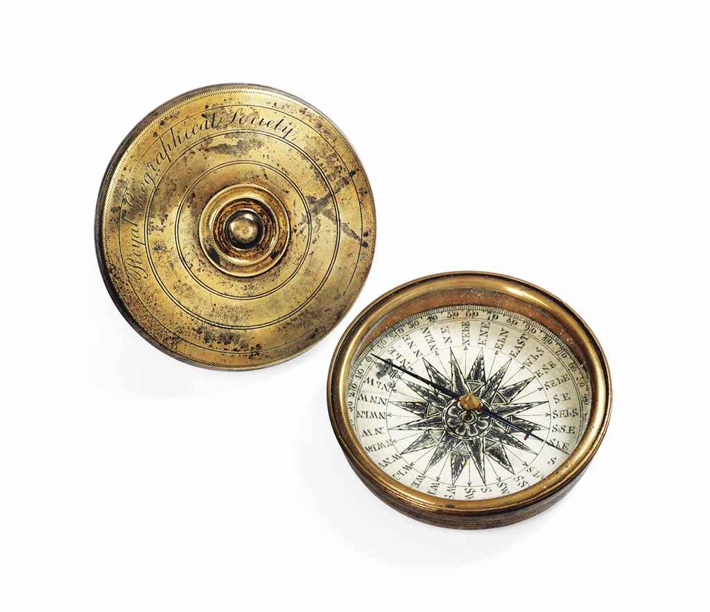A BRASS POCKET COMPASS , ENGLISH, CIRCA 1850 | Christie's