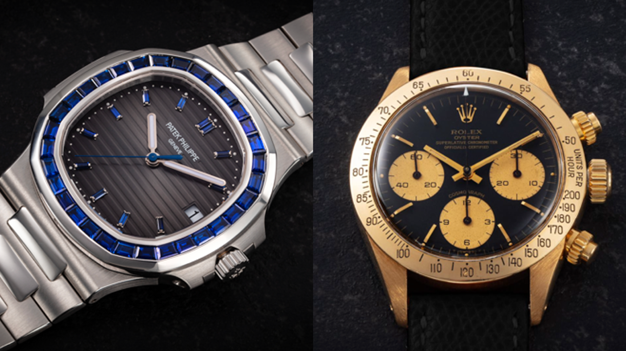 Legends of modern watchmaking: left, a Patek Philippe Nautilus Ref ...