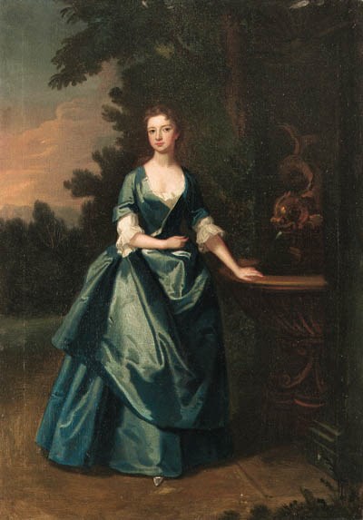 Enoch Seeman (c. 1694-1745) , Portrait of a Lady, full-length, in a ...