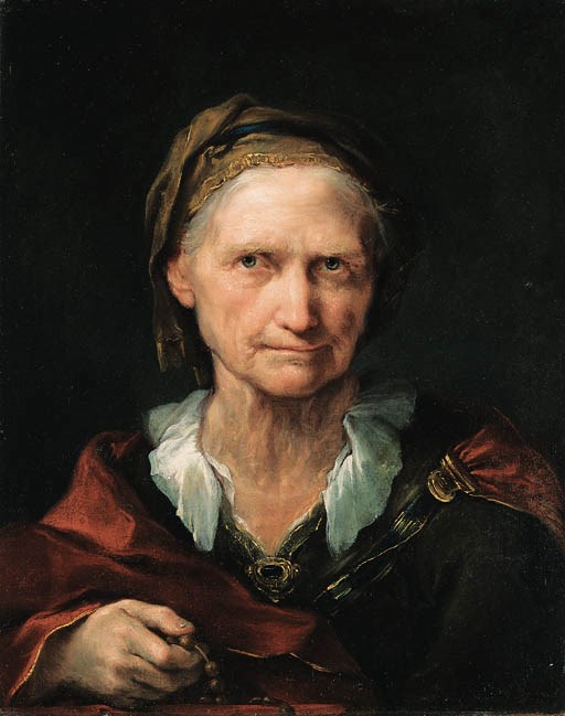 Giuseppe Nogari (1699-1763) , An old Woman, bust-length, in a green ...