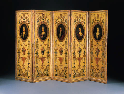 A SET OF LOUIS XIV STYLE PAINTED WALL PANELS