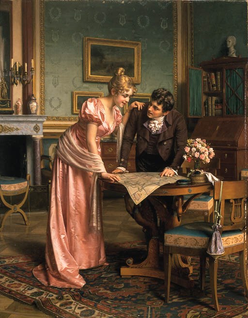 Emil Brack (German, 1860-1905) , Planning the Grand Tour | Christie's