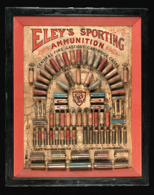 AN 'ELEY'S SPORTING AMMUNITION' CARTRIDGE DISPLAY-BOARD