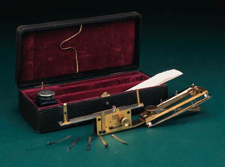 A lacquered-brass nickel-plated and steel sphygmographe de Marey ...