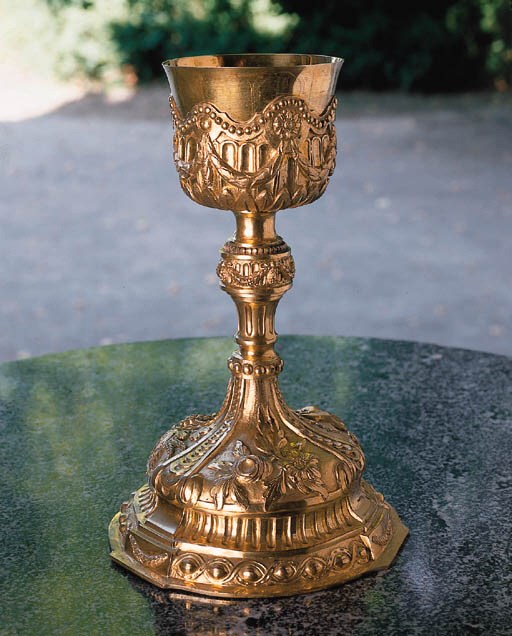 A CONTINENTAL GILT WHITE-METAL AND GILT-COPPER CHALICE, LATE 18TH ...