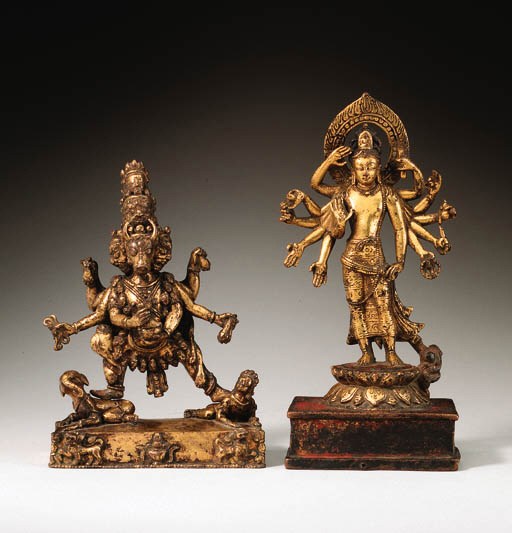A gilt bronze figure of Amoghapasa , NEPAL, CIRCA 9TH/10TH CENTURY ...