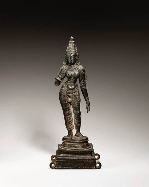 A bronze figure of Parvati