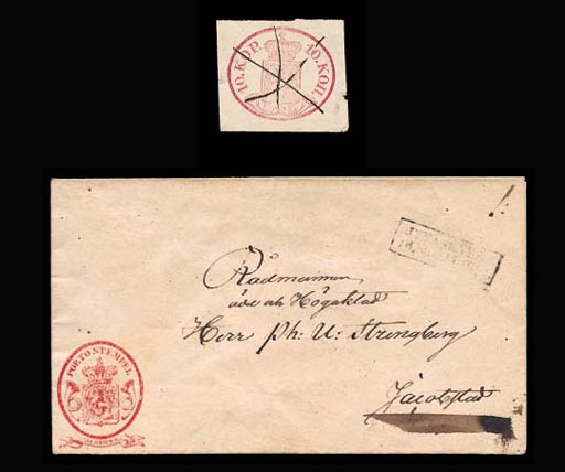 cover 1845 "Portostempel" 20 kopek carmine-red postal stationery ...