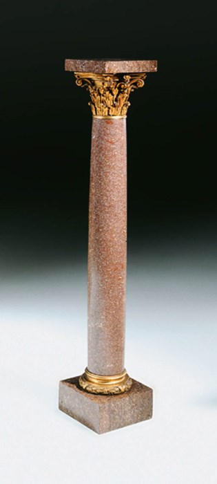 A French ormolu-mounted pink granite column , CIRCA 1880 | Christie's