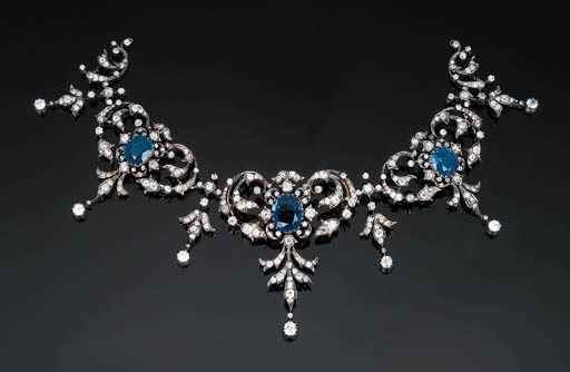 An Antique Sapphire and Diamond Tiara Necklace | Christie's