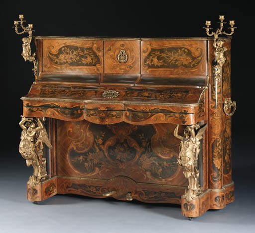 A Napoleon III ormolu-mounted tulipwood and marquetry piano , BY IGNACE ...