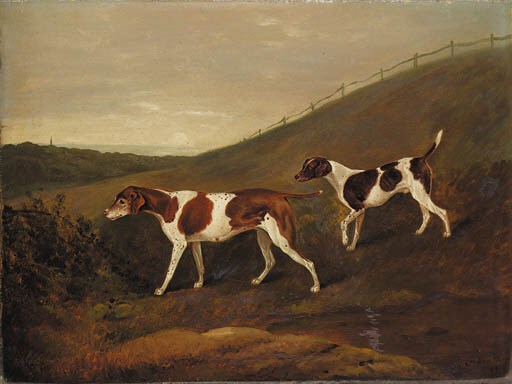 Edwin Cooper (1785-1833) , Pointers in a landscape | Christie's