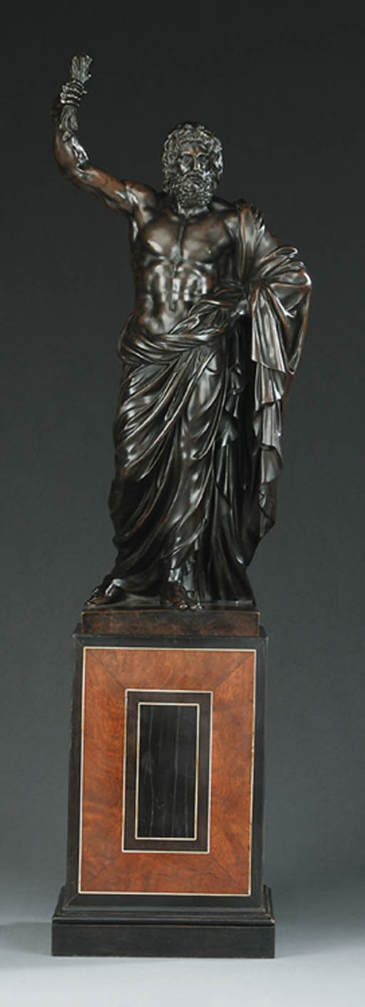A BRONZE FIGURE OF JUPITER
