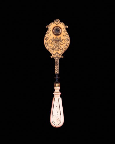 A LATE 16TH-CENTURY FRENCH GILT BRASS AND BONE SIMPLE MICROSCOPE ...