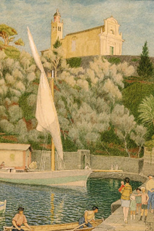 Joseph Edward Southall (1861-1944) , Vessels in an Italian port ...