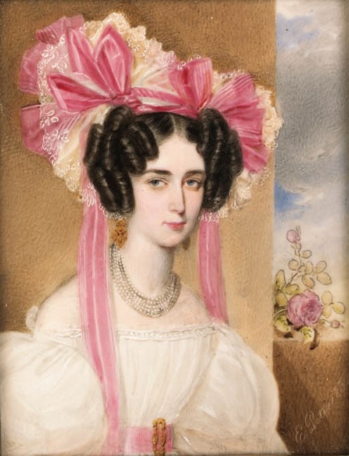 EMANUEL THOMAS PETER (1799-1873) , A young lady, facing right in white ...
