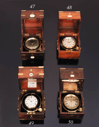 An early Victorian mahogany two-day small-sized marine chronometer