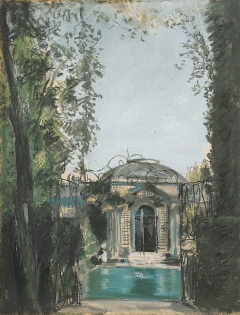 'LE PAVILION DE MUSIQUE DE LA 'VILLA TRIANON'', A PASTEL DRAWING ON ...