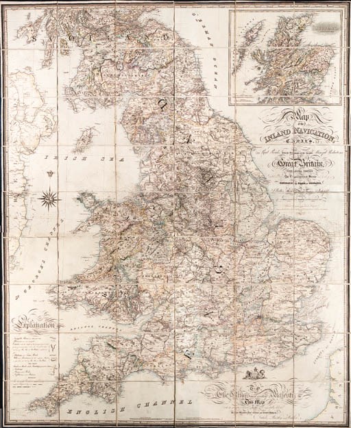 [GREAT BRITAIN]. WALKER. Map of the Inland Navigation, Canals and Rail ...