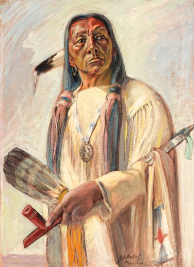 Joseph A. Imhof (1871-1955) , Indian with Pipe | Christie's