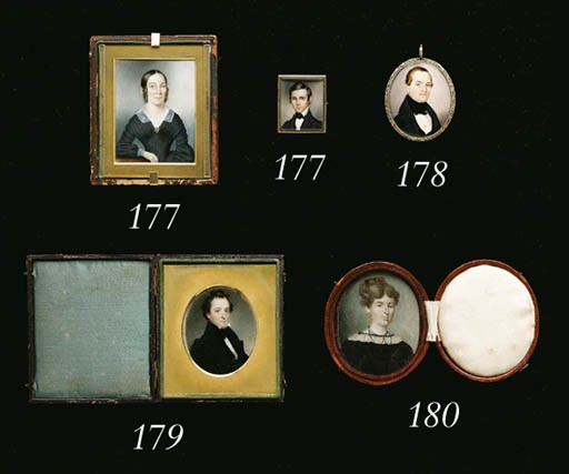 JAMES P. SMITH (1803-1888)* , John Leeds full face in black jacket ...