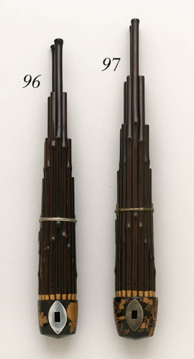A BAMBOO AND LACQUER MOUTH ORGAN (SHO)