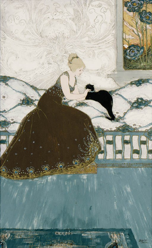 'THE BLACK CAT', A POTTERY PANEL , LON VICTOR SOLON, CIRCA 1899 ...