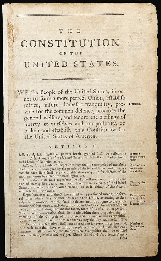 [UNITED STATES, CONSTITUTION]. The Constitution of the United States ...
