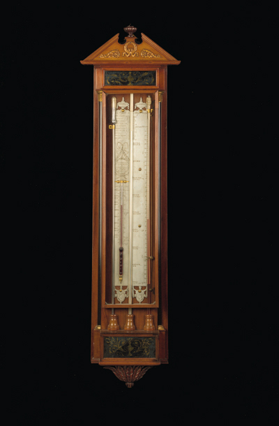 A Dutch Louis XVI mahogany cistern barometer