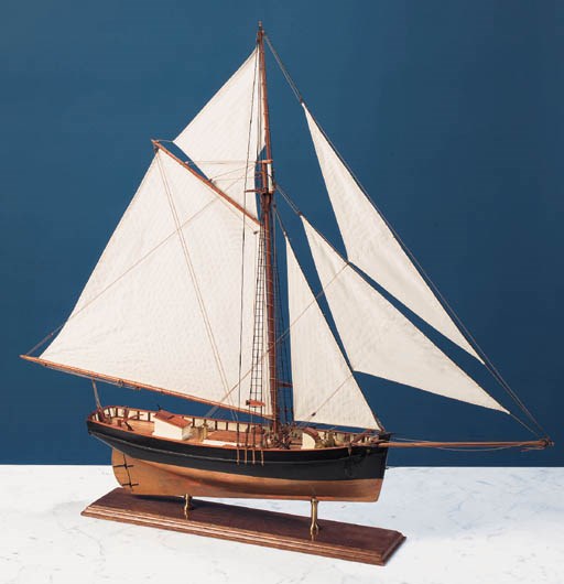A detailed static display model of the gaff rigged armed cutter ...