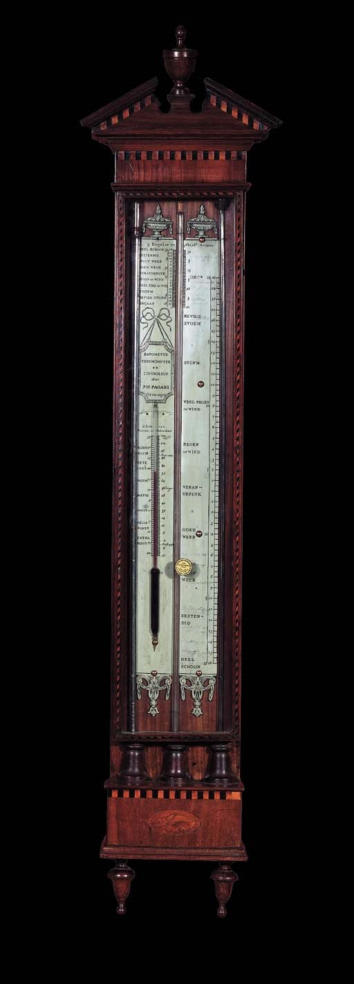 A Dutch mahogany cistern barometer , BY J.M. PAGANI, GRONINGEN, EARLY ...