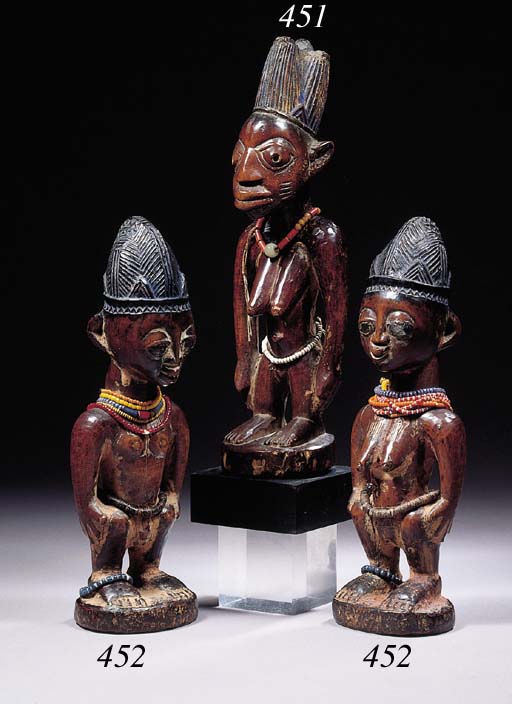 A FINE PAIR OF YORUBA TWIN FIGURES
