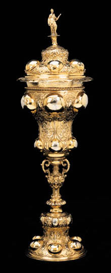 A GERMAN SILVER-GILT CUP , AUGSBURG, CIRCA 1630, MAKER'S MARK PROBABLY ...