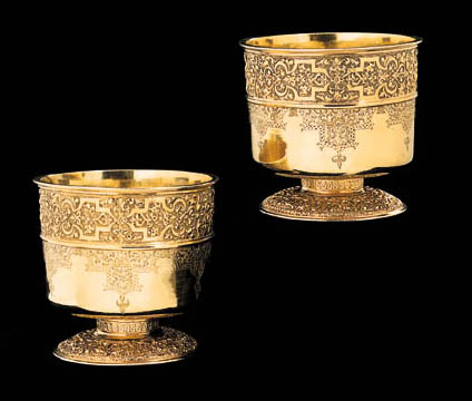 A GERMAN SILVER-GILT CUP , AUGSBURG, CIRCA 1630, MAKER'S MARK PROBABLY ...