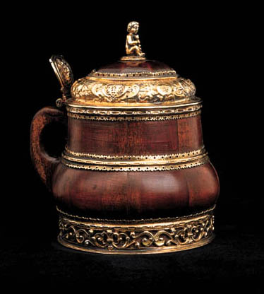 A GERMAN SILVER-GILT CUP , AUGSBURG, CIRCA 1630, MAKER'S MARK PROBABLY ...