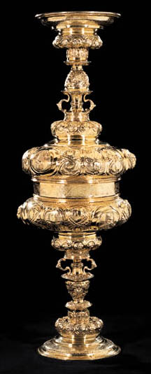 A GERMAN SILVER-GILT CUP , AUGSBURG, CIRCA 1630, MAKER'S MARK PROBABLY ...