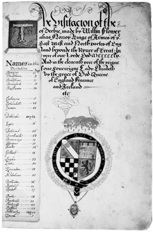 [HERALDRY]. Visitation of the County of Derby of 1560 and 1569 ...
