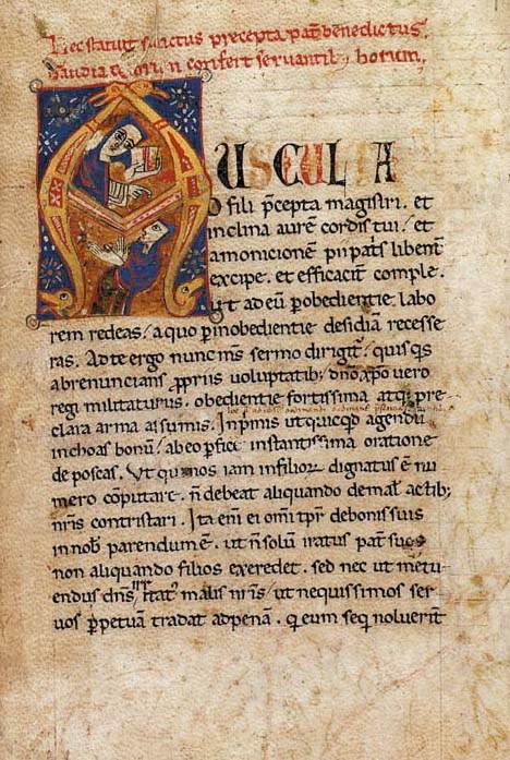 ST BENEDICT (c.480-c.550). Regula, in Latin. Calendar and obituary of ...