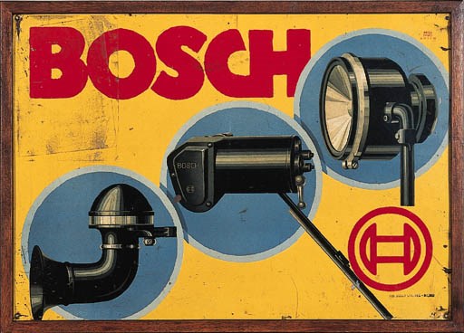 Bosch - A printed tinplate advertising sign for electrical equipement ...