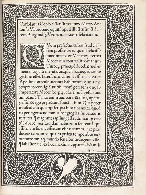 CEPIO, Coriolanus (1425-93). Petri Mocenici imperatoris gesta. Venice ...