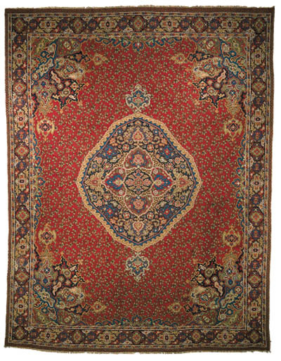 A massive antique European carpet of Medallion Ushak design